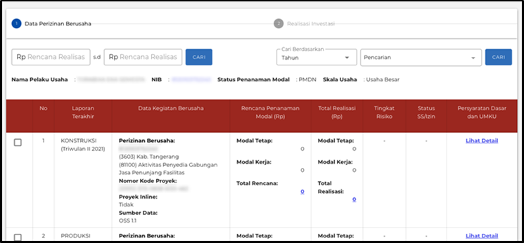 OSS RBA - Laporan Kegiatan Penanaman Modal - Non Usaha Mikro dan Kecil ...