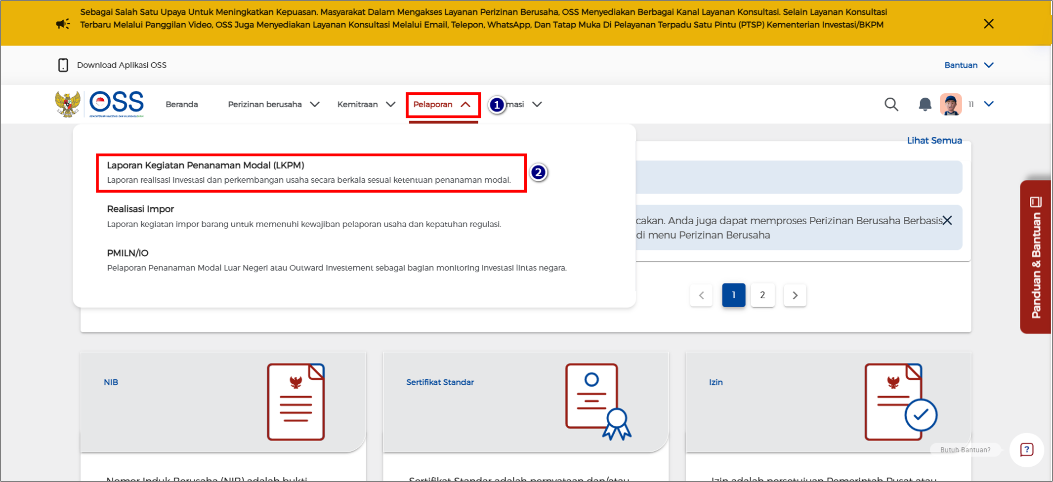 OSS RBA - Laporan Kegiatan Penanaman Modal - Non Usaha Mikro dan Kecil ...