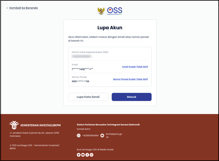 OSS RBA - Panduan Lupa Akun OSS