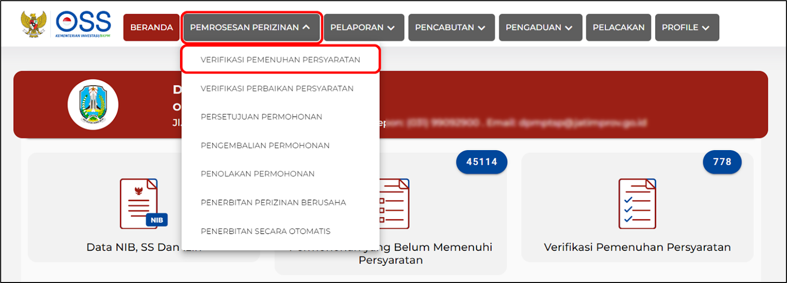 OSS RBA - Pemrosesan PKKPR Darat oleh OPD Tata Ruang dan DPMPTSP