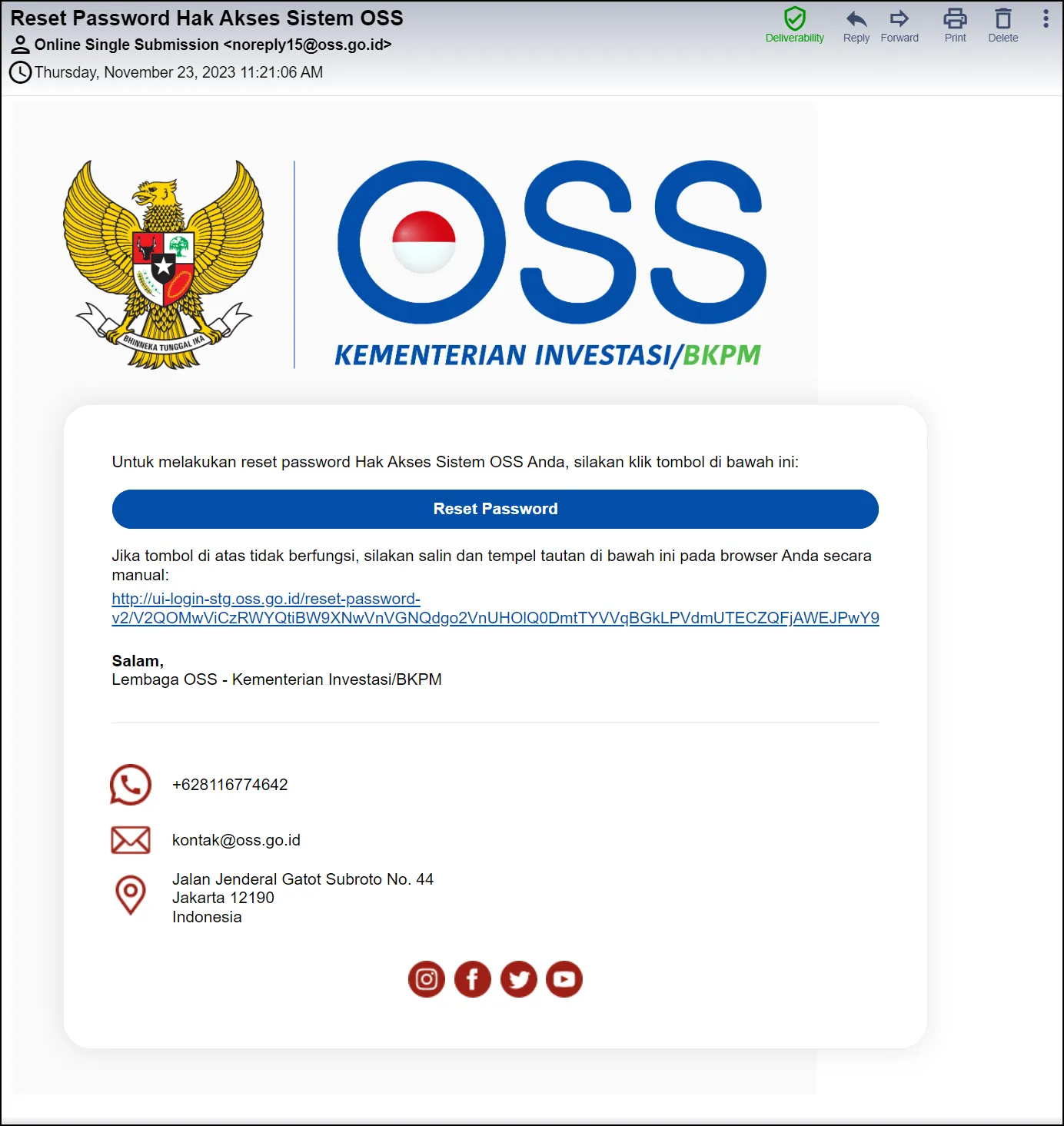 OSS RBA - Forgot Password Guide