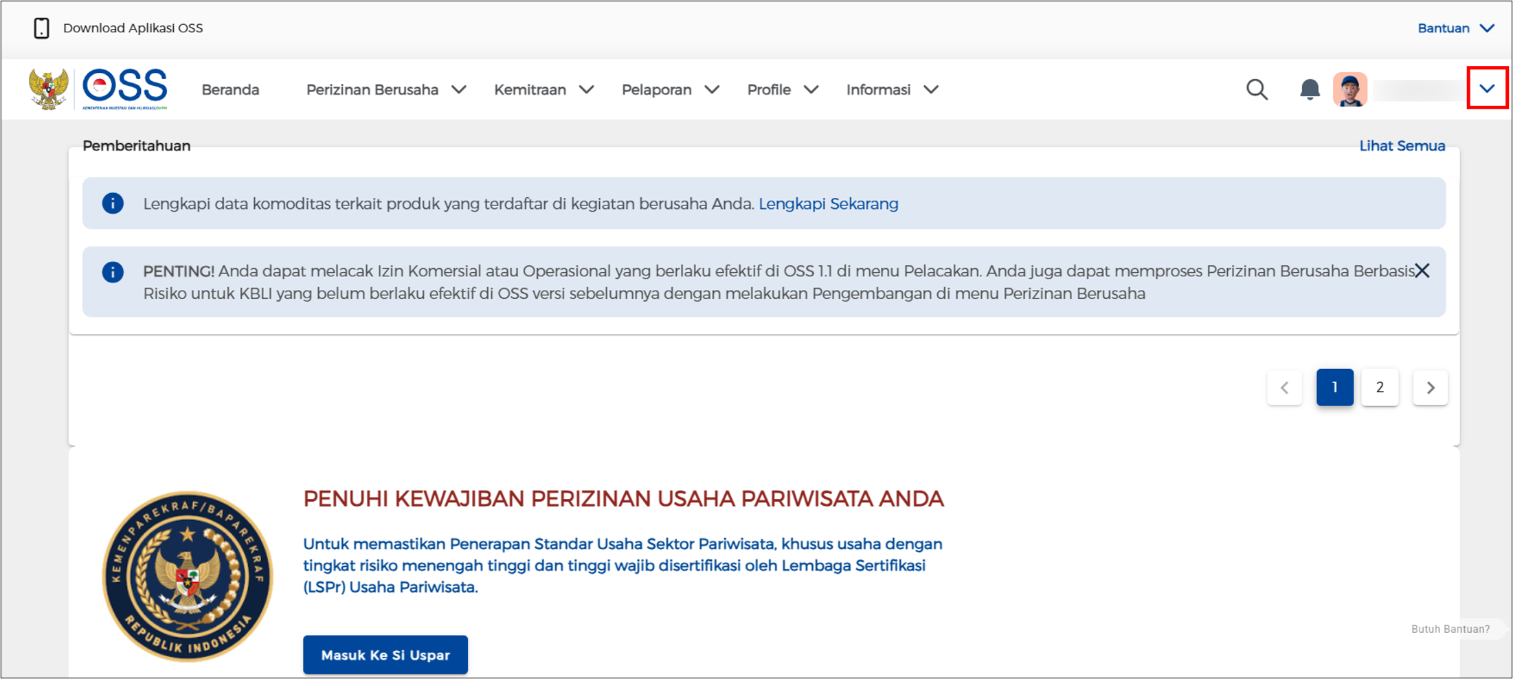 OSS RBA - Perubahan Perizinan Berusaha - Profil Badan Usaha